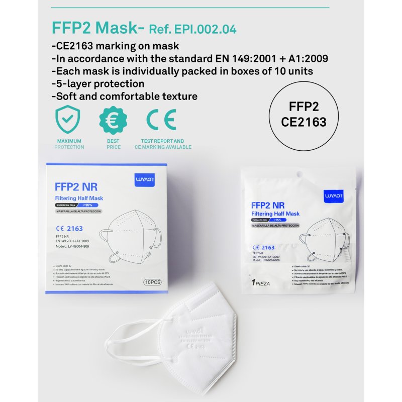 FFP2 Masken - CE2163 | Partikelfiltrierende Halbmasken, 9,90